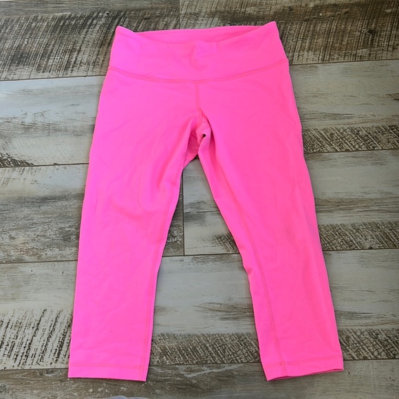 lululemon athletica | Pants & Jumpsuits | Bright Pink Lulu Capri ...